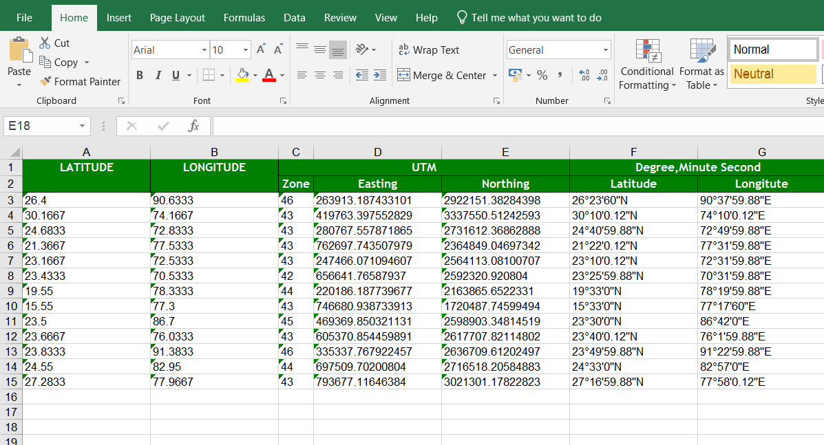 Online Software Convert Latitude Longitude To UTM